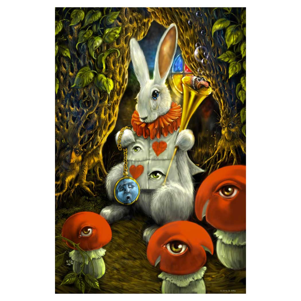 Richard Biffle White Rabbit Mini Tapestry 30" x 45" – Excitement